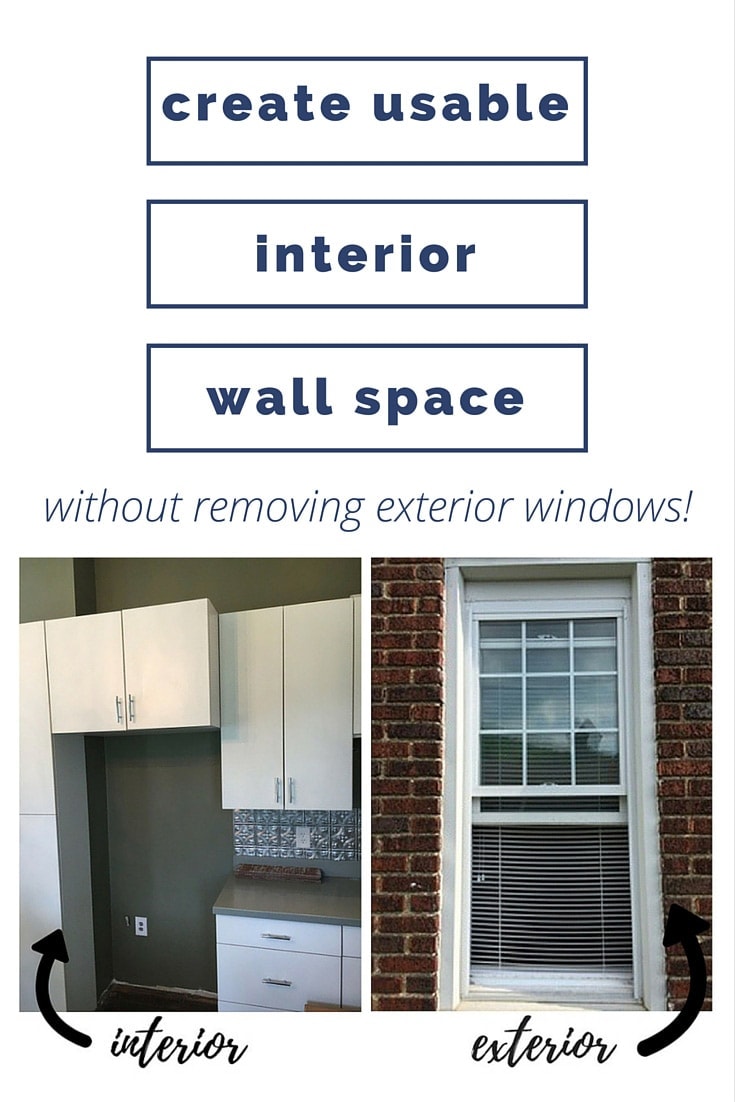create usable interior wall space without removing exterior windows ...