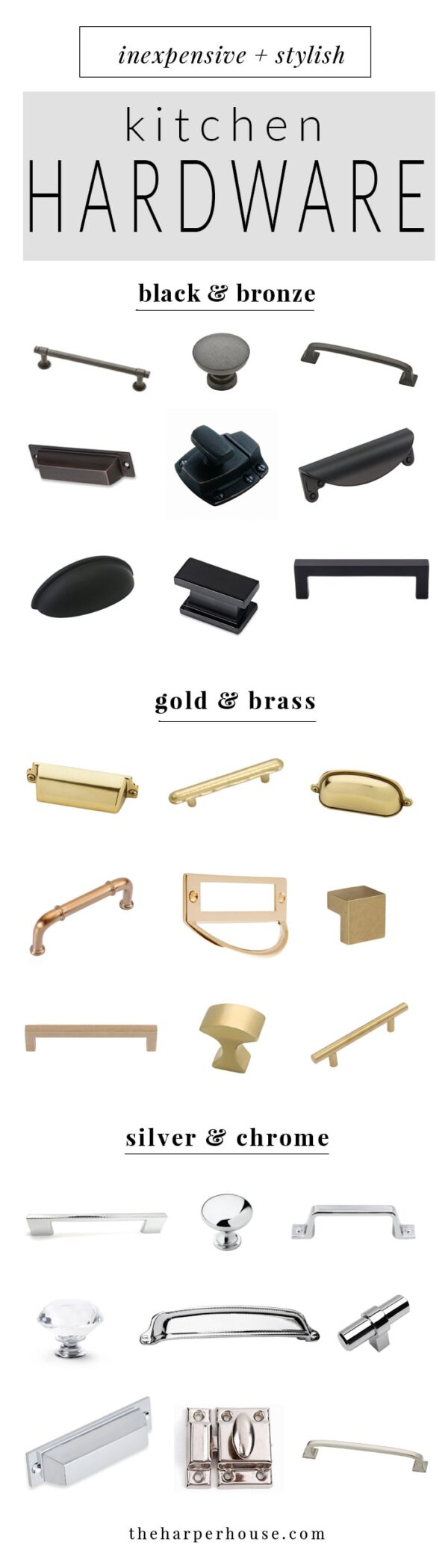Kitchen Hardware: 27 Budget Friendly Options | The Harper House