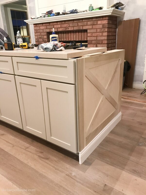 Kitchen Island Trim and Lights | The Harper House